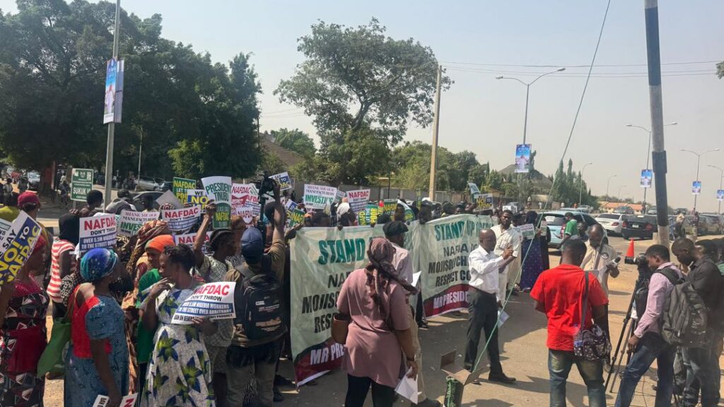 Protesters Decry NAFDAC Sachet Alcohol Ban in Abuja - SIGNAL
